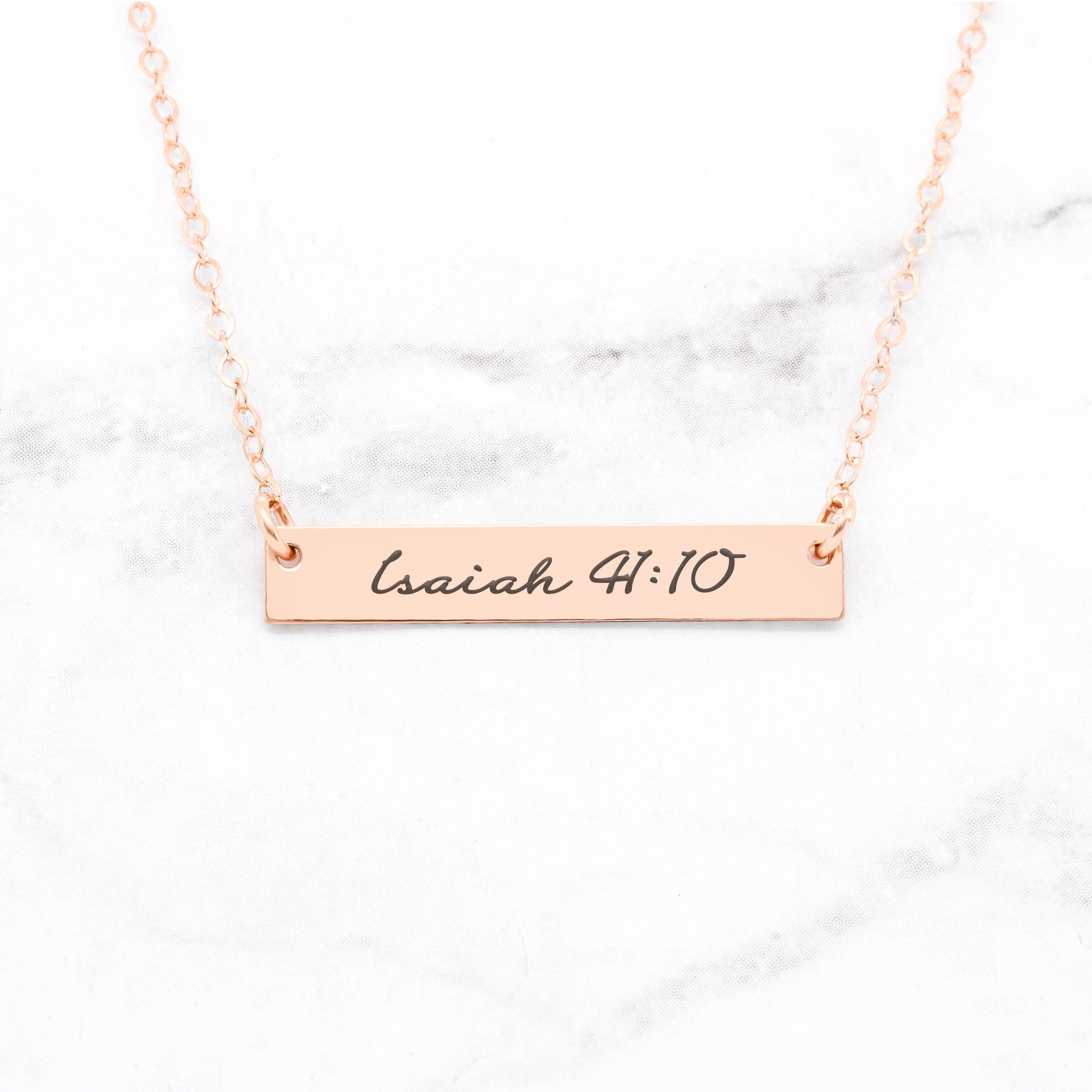 Isaiah 41:10 Necklace - Gold Bar Necklace – Gracefully Made